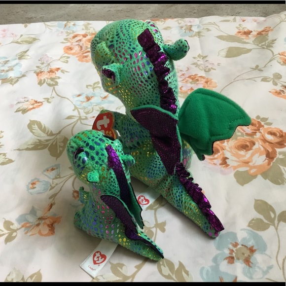 Ty | Toys | Ty 2 Beanie Boos Cinder The Dragon Plushes | Poshmark